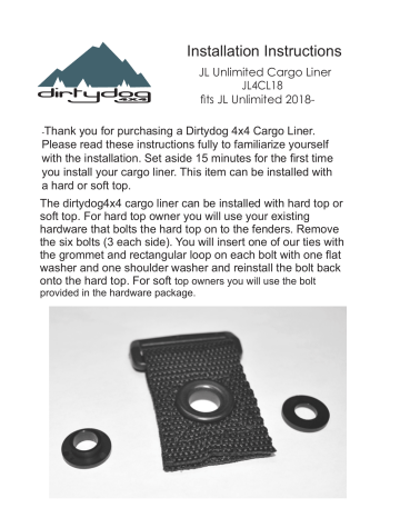 Dirtydog 4x4 Rear Cargo Liner Installation Instructions | Manualzz