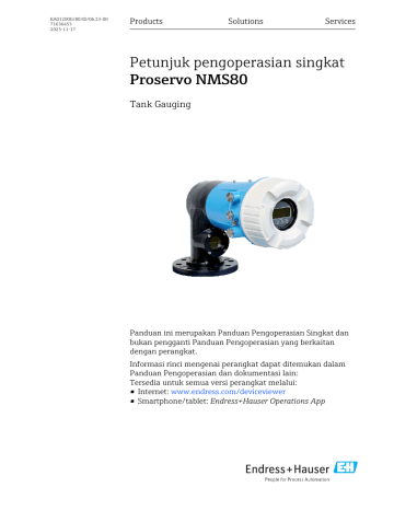 Endres+Hauser Proservo NMS80 quick guide | Manualzz