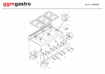 GGM Gastro GHB369P Gas stove Exploded View | Manualzz