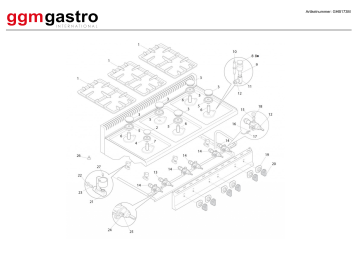 GGM Gastro GHB173M Gas Stove Exploded View | Manualzz