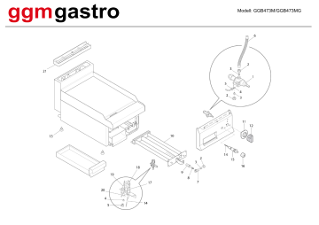GGM Gastro GGB473MG Gas griddle plate Exploded View | Manualzz