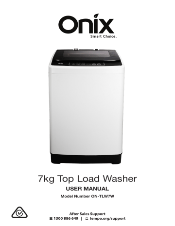 ONIX ON-TLW7W Top Load Washing Machine User Manual | Manualzz