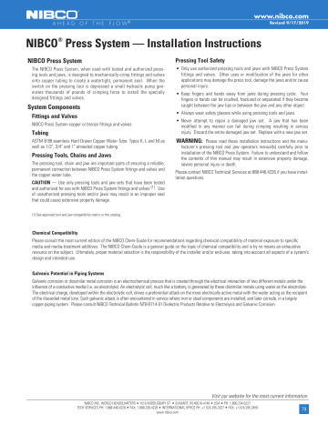 Nibco Press System Installation Manual | Manualzz