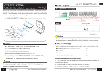 UTEPO UTP3-GSW16 User Manual - Network Monitoring & Intercom Switch | Manualzz