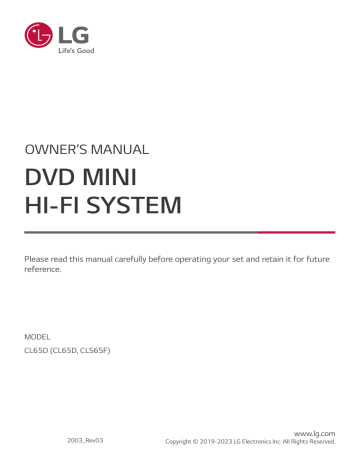 LG CL65D Owner’s Manual | Manualzz