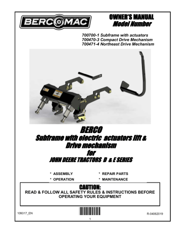 Bercomac 700471-4 Drive Mechanism User Manual | Manualzz