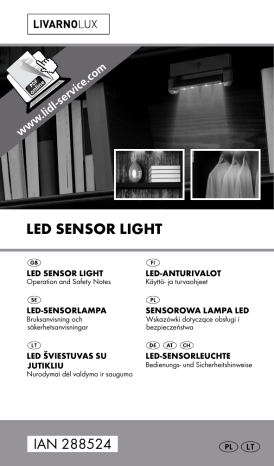 LIVARNO 288524 LED Sensor Light User Manual | Manualzz