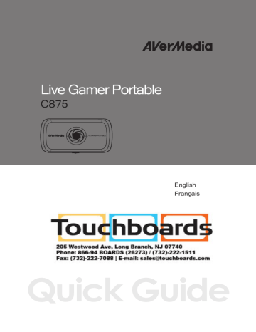 AVerMedia C875-AB Live Gamer Portable Quick Guide - Download PDF Manual | Manualzz