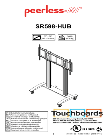 Peerless SR598-HUB Installation manual | Manualzz