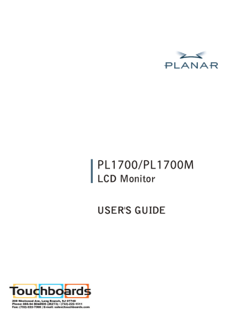 Planar PL1700 Discontinued Products User Guide | Manualzz