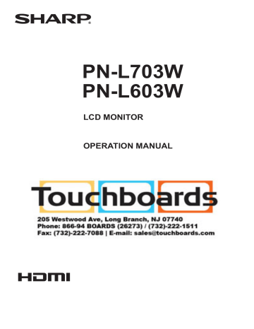 Sharp PN-L703WPKG1 Owner's Manual | Manualzz