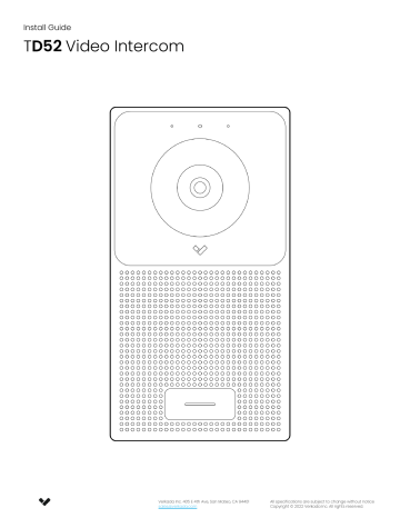 Verkada TD52 Video Intercom Install Guide | Manualzz