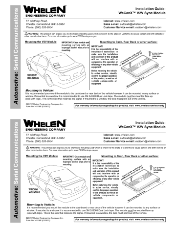 Whelen CV2V Installation Guide | Manualzz