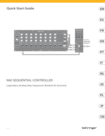 Behringer 960 SEQUENTIAL CONTROLLER Quick Start Guide | Manualzz