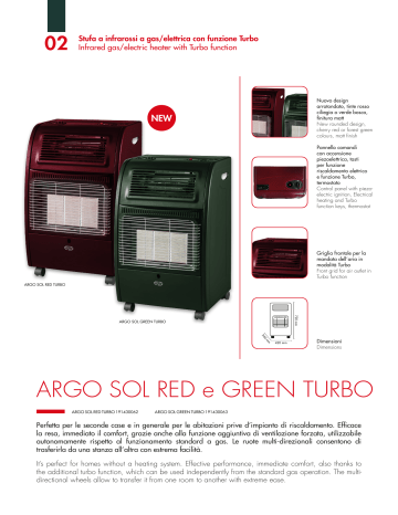 argo SOL RED TURBO Infrared Gas Electric Heater Instruction manual ...