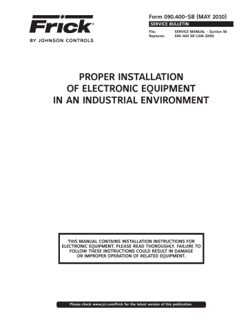 Frick Proper Service Guide - Installation Manual | Manualzz