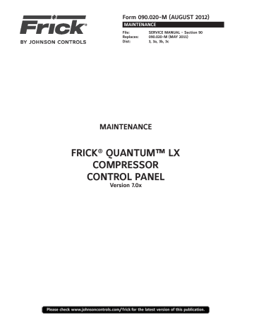 FRICK Quantum LX Control Panel Guide - Download Manual | Manualzz