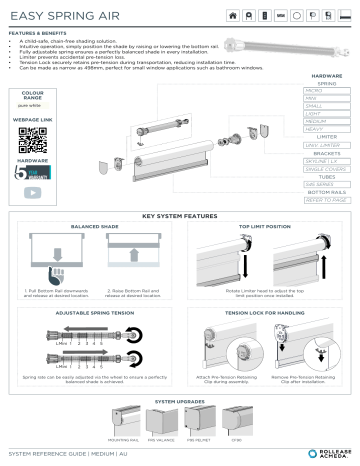 Rollease Acmeda Easy Spring Air Quick Reference Guide | Manualzz