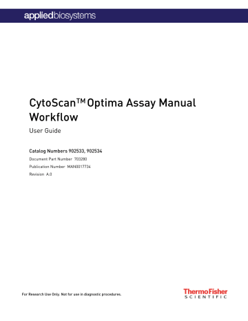 Thermo Fisher Scientific CytoScan Optima Assay User Guide | Manualzz