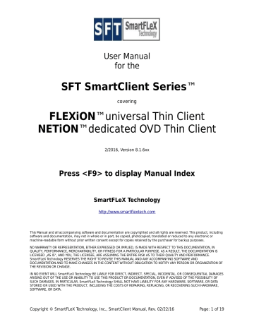 FLEXiON SmartClient User Manual - SmartFLeX Technology | Manualzz