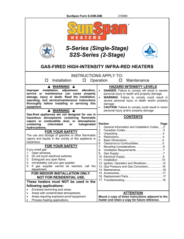 SunSpan S2S Series Manual - Installation, Operation & Maintenance | Manualzz