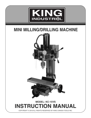 King Industrial KC-15VS Mini Milling/Drilling Machine Manual | Manualzz