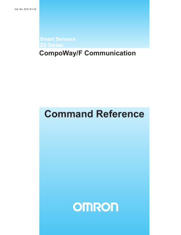 Omron ZS Series Command Reference Manual | Manualzz