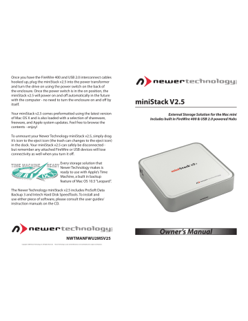 Newer Technology miniStack V2.5 Owner's Manual | Manualzz