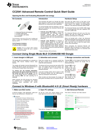 CC2541 Quick Start Manual - Texas Instruments | Manualzz