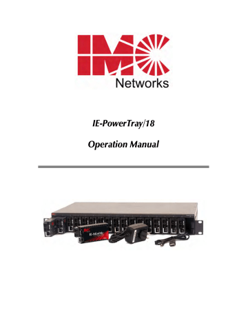 IMC Networks IE-PowerTray/18 Operation Manual | Install & Manage MiniMc ...