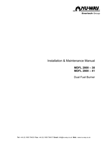 Nu-Way MDFL 2800 - 38 Installation & Maintenance Manual | Manualzz