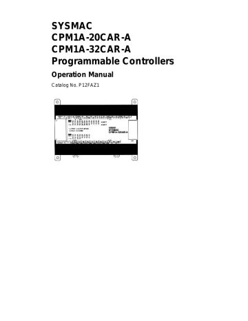 Sysmac CPM1A-32CAR-A Operation Manual : Setup & Operation Guide | Manualzz