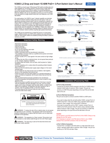 Vigitron Vi3003 User Manual - PoE++ 3-Port Switch | Manualzz