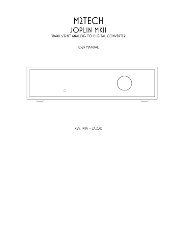 M2TECH JOPLIN MKII User Manual | Manualzz