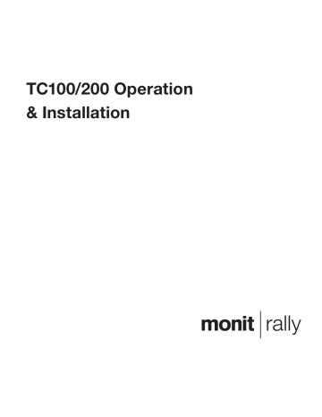 Monit Rally TC100 Operation & Installation Manual | Manualzz