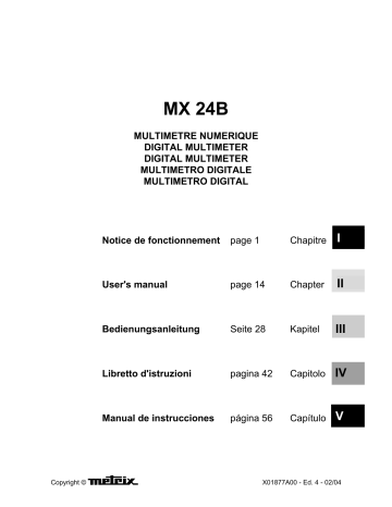 Metrix MX 24B User Manual - Digital Multimeter Instructions | Manualzz
