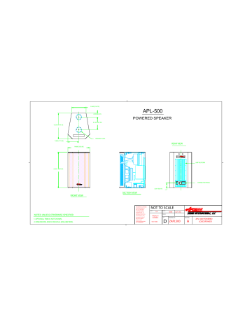 Apogee Powered Loudspeaker APL-500 Product Dimensions | Manualzz
