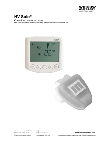 WindowMaster NV Solo Manual - Automated Window Control | Manualzz
