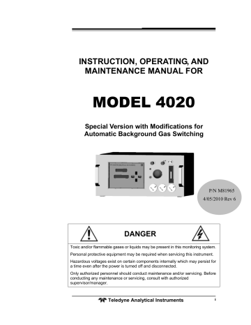 Teledyne 4020 Operating And Maintenance Manual | Manualzz