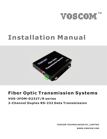 Voscom VOS-2FOM-D232T/R User Manual - Fiber Optic Transmission System ...