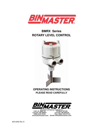 Binmaster BMRX ATEX Manual | Manualzz