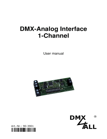 DMX4ALL 90-3901 DMX-Analog 0-10V 1-Channel User Manual | Manualzz