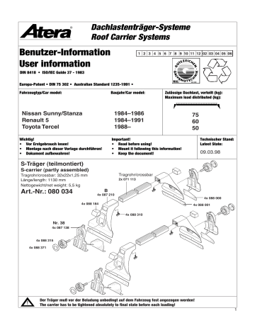 Atera 080 034 S-carrier Owner Manual | Manualzz