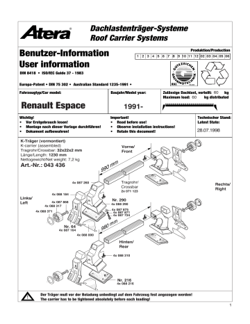 Atera 043 436 K-carrier Owner Manual | Manualzz