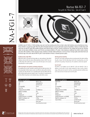 Noctua NA-FG1-7 70mm Fan Grills Manual | Manualzz