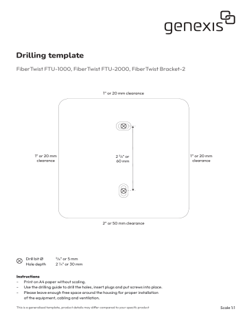 genexis FTU 1000-Series and Bracket User Guide | Manualzz