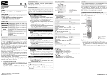 SMA EMETER-20 Energy Meter Installation Guide | Manualzz