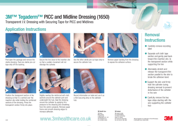 3M Tegaderm PICC and Midline Dressing 1650 Instruction manual | Manualzz