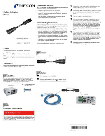 INFICON VGC083A Cable Adaptor User Guide - Download PDF | Manualzz