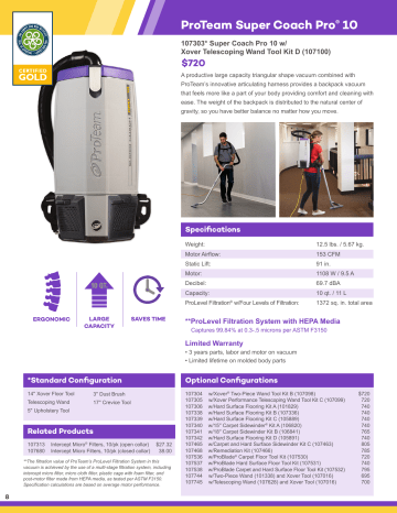 ProTeam 107303 Super Coach Pro 10 Instrukcja obsługi | Manualzz